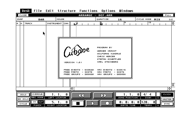 Cubase - Desktop Midi Recording System v1.51 (1989)(Steinberg)[cr MCA ...